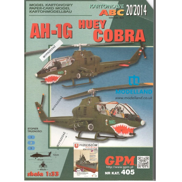 AH-1G HUEY COBRA Helicopter 1:33 Card Paper Model Kit GPM DAMAGED COVER £14.28 - PicClick UK