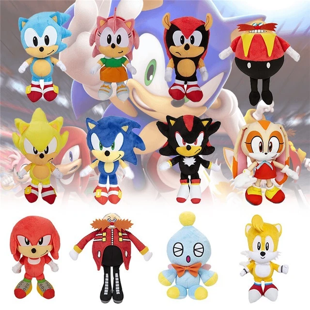 SONIC THE HEDGEHOG Plush Tails Knuckles Shadow 12" Stuffed SEGA ...
