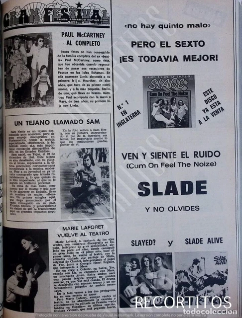 CLIPPING L 1098 marie laforet maria SLADE PAUL MCCARTNEY LINDA SAM ...
