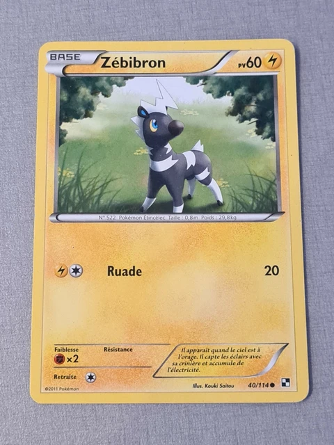 CARTE POKEMON FRANÇAISE zebibron 40/114 noir et blanc EUR 2,40 ...