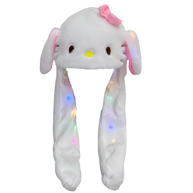 HELLO KITTY LIGHT Up Cute Plush Hat Moving Ears Colorful LED £6.99 ...