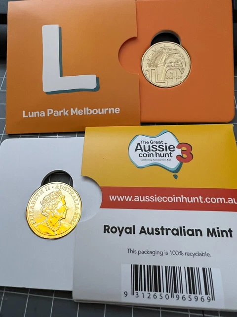 AUSTRALIA 2022-THE GREAT Aussie Coin Hunt 3 Alphabet Latter L $1 Coin ...