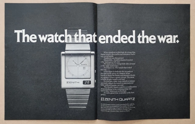 ZENITH QUARTZ WATCH Original UK Press Advert 1976 £5.91 - PicClick UK