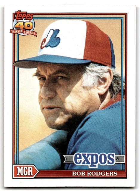 1991 TOPPS BASEBALL Card Bob Rodgers Montréal Expos #321 EUR 1,94 ...