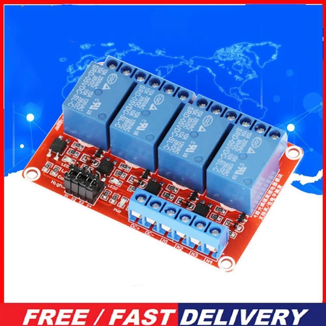 1/2/4/8 CHANNEL RELAY Switch Module with Optocoupler 5V 12V 24V (4 Channel 12V) EUR 9,13 ...