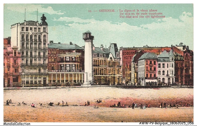 AWWP9-0593-BELGIQUE - OSTENDE - La digue et le vieux phare EUR 4,00 ...