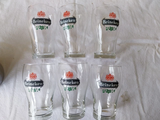 LOT DE 6 Verre A Biere - Heineken 25Cl En Parfait Etat EUR 25,00 - PicClick FR