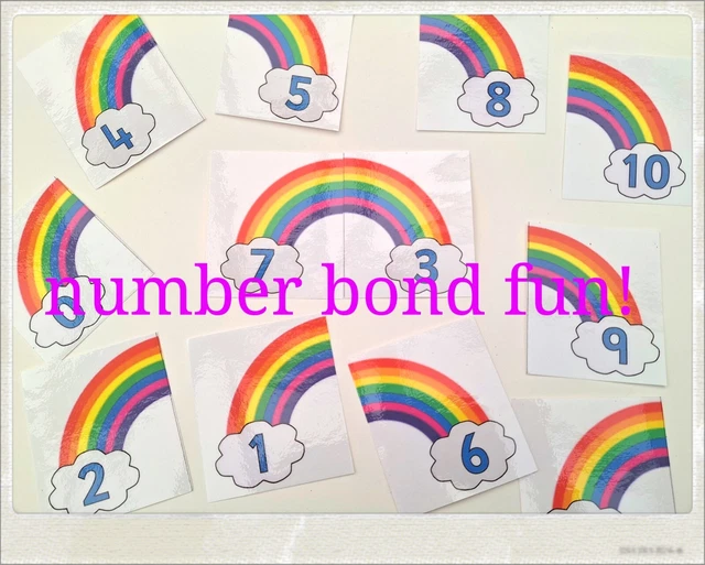 NUMBER BONDS TO 20 Rainbow Matching Cards KS1 Maths Numeracy Game £3.75 ...