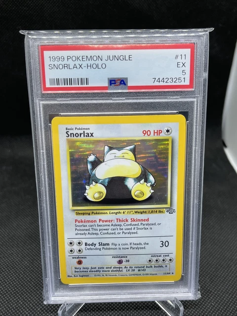 SNORLAX 11/64 - Holo Rare Jungle Base Set 1999 - Pokemon Card - PSA 5 ...