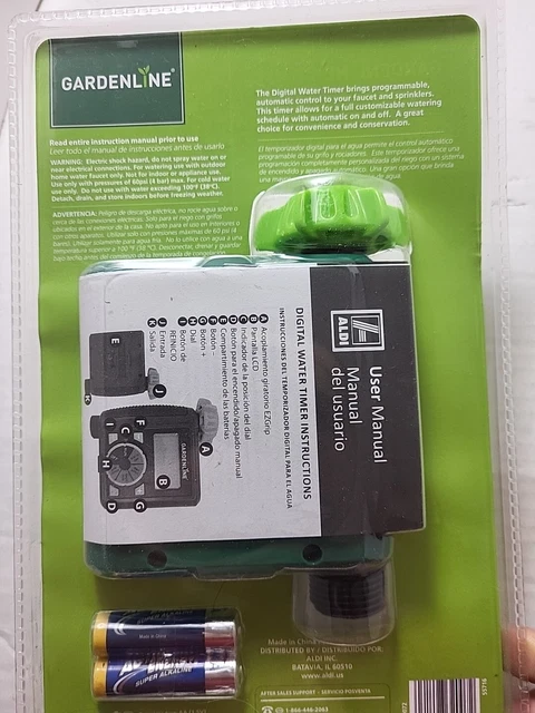 (2) NEW GARDENLINE Digital Water Timer Battery Operated Programmable ...