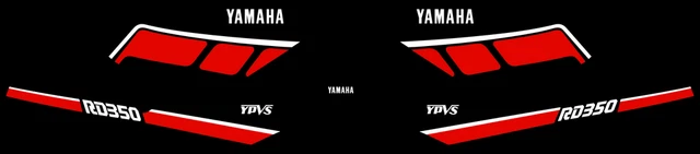 YAMAHA RD 350 LC N2 - 1UA - Kit Sticker decals - YPVS RDLC 1986 - Black ...