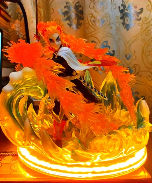 DEMON SLAYER FIGURINE rengoku kyoujurou led 19 a 21cm statuette manga ...