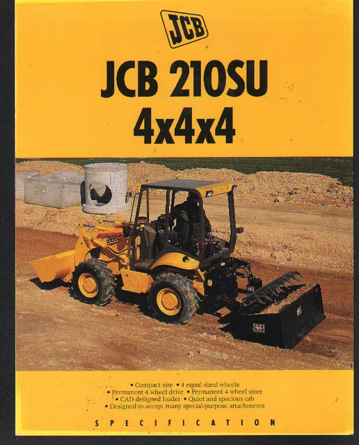 JCB &210SU 4X4X4& Tractor Loader Brochure Leaflet £6.50 - PicClick UK