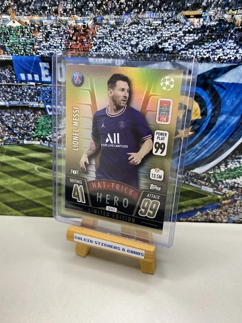 TOPPS MATCH ATTAX 2021/22 Update Lionel Messi Hat Trick Hero Limited ...