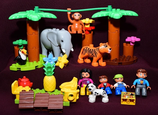 LEGO DUPLO CUSTOM Set Jungle Safari Zoo Tiger Monkey Figures Family ...