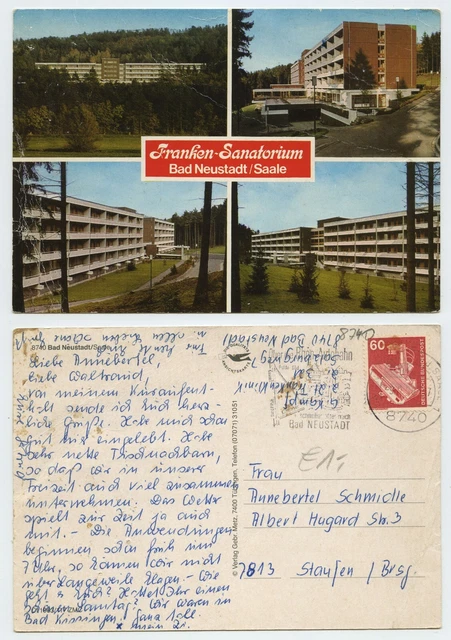 110198 - BAD Neustadt/Saale - Franken-Sanatorium - AK, gelaufen 9.9. ...
