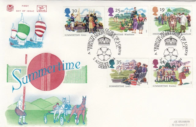 (100064) STUART Summertime FDC Derbyshire CCC Tribute to Lords Derby ...