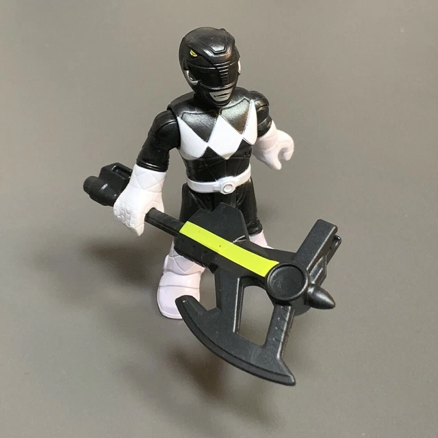 FISHER PRICE IMAGINEXT Power Rangers Black Ranger w/ Axe Weapon Figure ...