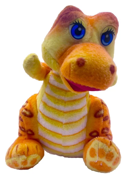 ORANGE DINOSAUR PLUSH Oakes Leisure Soft Cuddly Toy VGC Jurassic Park £ ...