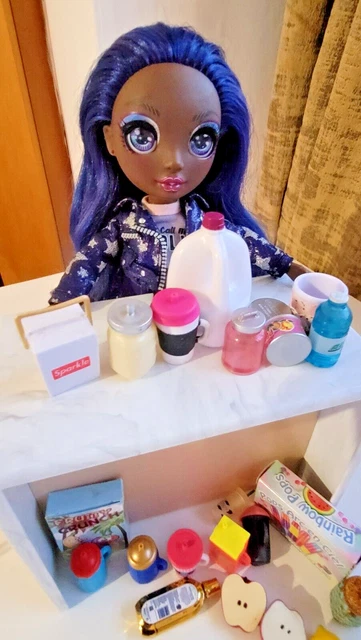 RAINBOW HIGH FURNITURE Kitchen Bar, Bar Stool, Krystal Bailey Doll ...