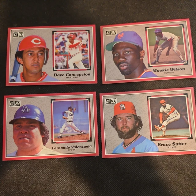 1983 DONRUSS ACTION AllStars Jumbo Bruce Sutter, recrue Wilson, Dave ...