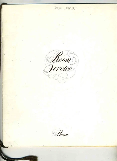 HYATT REGENCY SEOUL Room Service Menu Korea 1980's $31.98 - PicClick