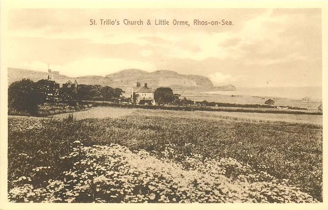 RHOS-ON-SEA WALES ST. Trillo'S Church & Little Orme OLD PHOTO $9.00 ...