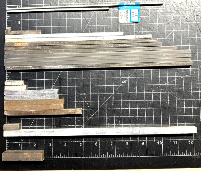 LOT OF SQUARE Keystock Keyway Bar Assortment SAE - 1/8" 1/4" 5/16" 3/8 ...