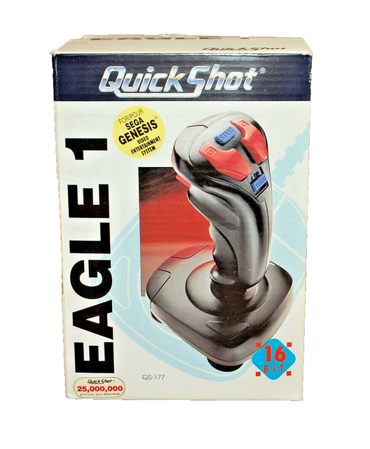 QUICK SHOT EAGLE 1 Deluxe Digital Joystick #QS-177 Sega Genesis T1596 ...