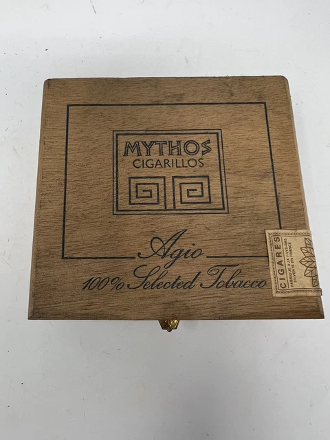 VINTAGE MITHOS CIGARILLOS Agio empty wood cigar box £11.50 - PicClick UK