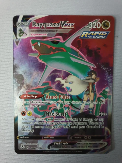 POKEMON TCG SILVER Tempest Rayquaza V Max Character Rare TG20/TG30 £45. ...