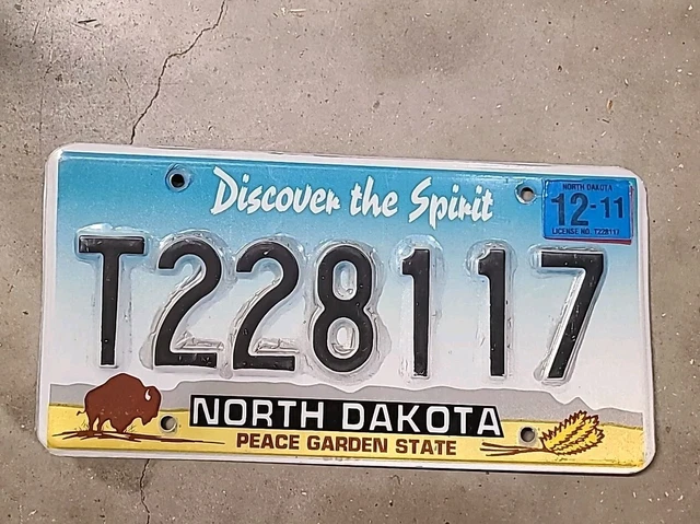 2011 NORTH DAKOTA License Plate # T228117 $9.98 - PicClick CA