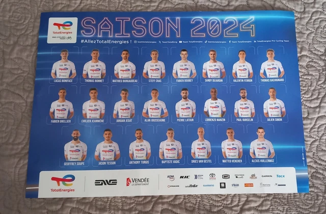 POSTER TEAM TOTAL Énergies 2024 Équipe Cyclisme Professionnelle EUR 1 ...