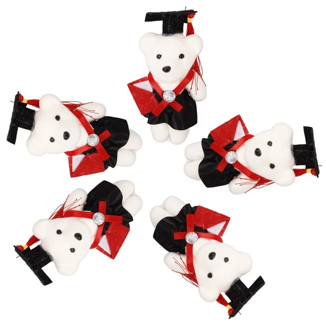 5PCS GRADUATION BEAR Dolls Flower Bouquet Material Graduation Season ...