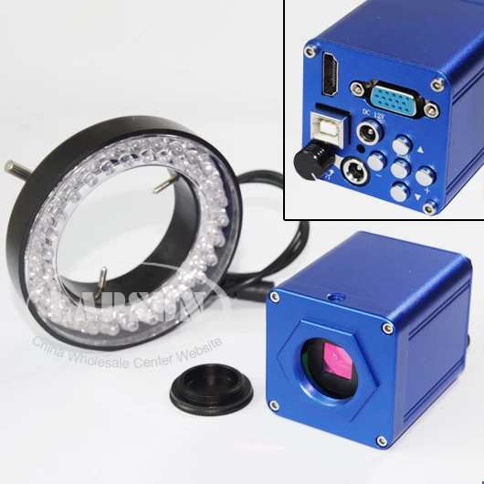 1080P 40FPS HDMI VGA FHD Digital Industrial Microscope Camera with Ring ...