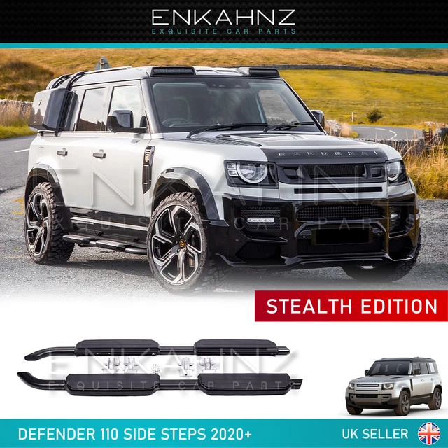 LAND ROVER DEFENDER 110 (2020+) Side Steps Stealth Black Fixed Running ...