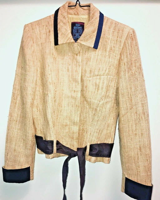 JOHN GALLIANO (REAL) 90's Silk Jute Jacket Velvet and Denim profiled size 40 fr EUR 255,00 ...