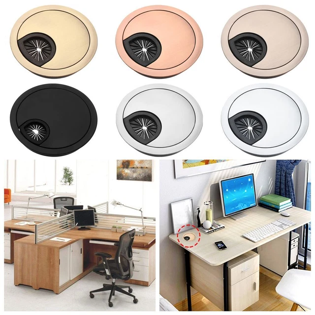 ORGANIZER DESK TABLE Cable Fastener Wire Hole Cover Computer Grommet ...