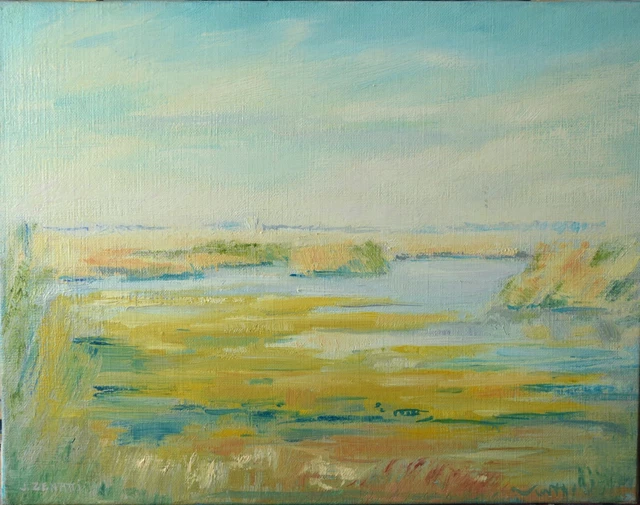 PEINTURE À L'HUILE sur toile, Tableau de paysage de Josette ZENATTI ...