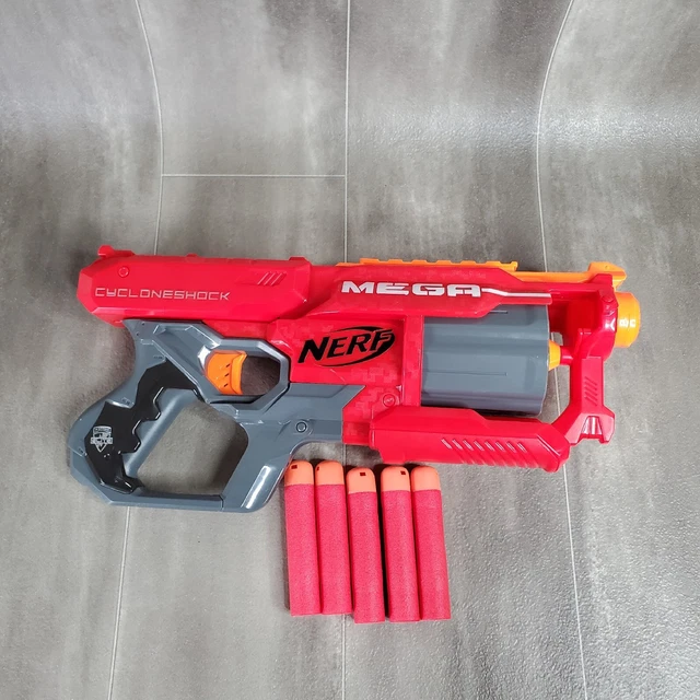 NERF N-STRIKE MEGA Cycloneshock Revolver Blaster Dart Red Gun EUR 16,67 ...