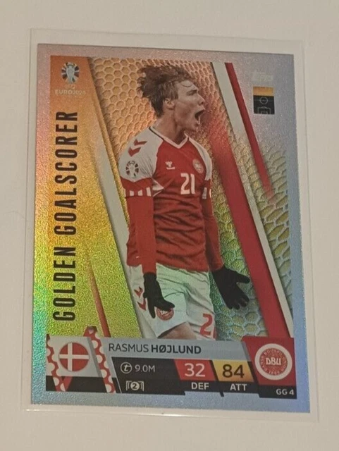 GOLDEN GOALSCORER ROOKIE Rasmus HOJLUND TOPPS MATCH ATTAX UEFA EURO ...