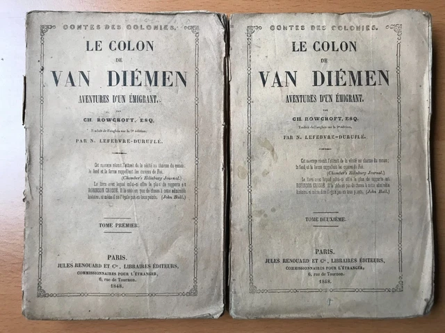LE COLON DE Van Diémen - Aventure d'un émigrant - Charles Rowcroft ...