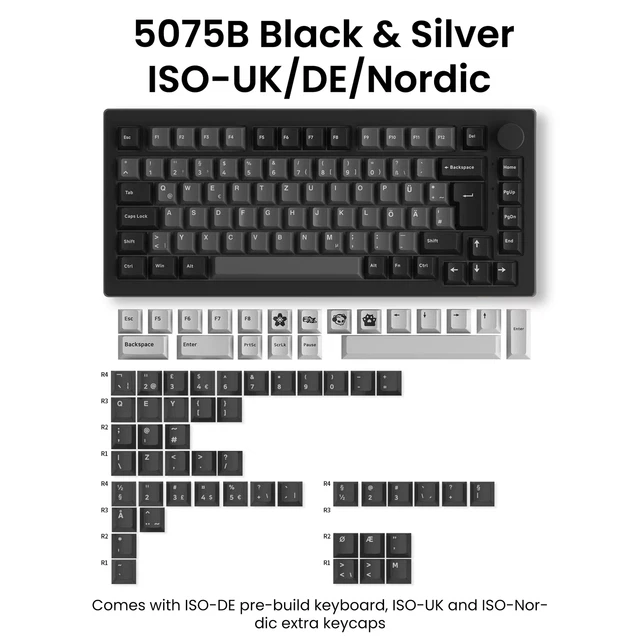 5075B PLUS 75% ISO-UK QWERTY Layout Mechanical Gaming Keyboard Hot Swap ...