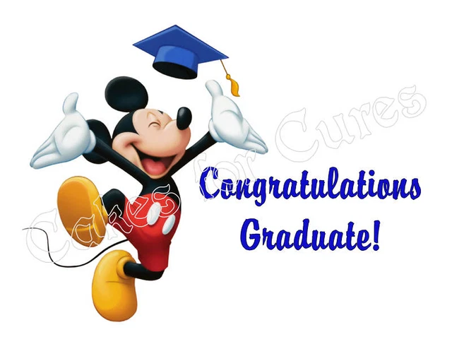 MICKEY MOUSE GRADUATION edible cake image cake topper party decoration ...