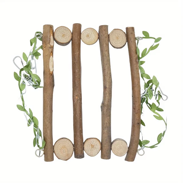 NATURAL BRANCH BIRD Swing Parrot Toys Climbing Boardwalk Bird Toys ...