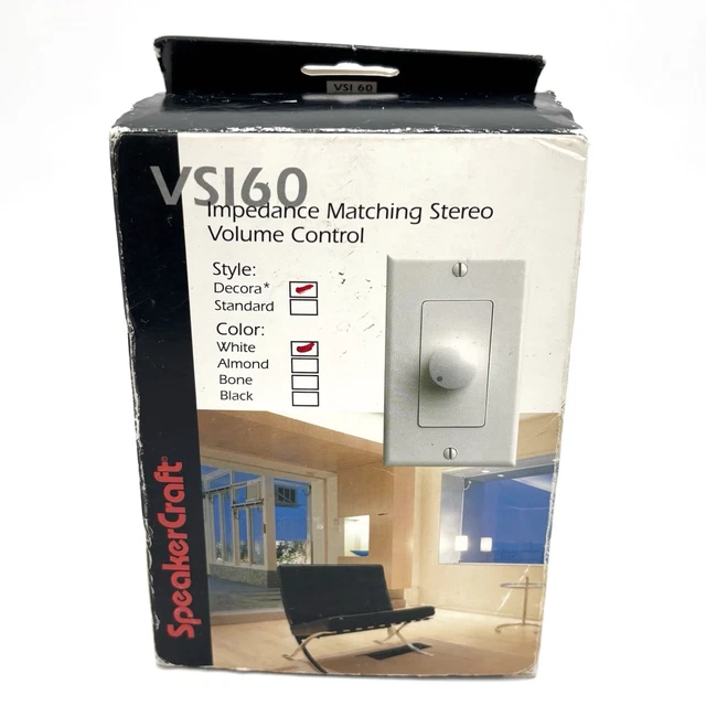 SPEAKERCRAFT VS160 IMPEDANCE Matching Decora Stereo Volume Control ...