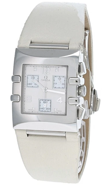 OMEGA CONSTELLATION QUADRA 27MM QTZ Orologio da Donna Quadrante Bianco ...