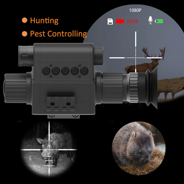 1080P MEGAOREI IR Night Vision Scope for Rifle Optical Sight Monocular ...