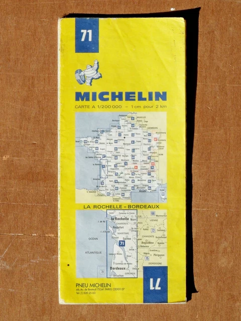 MICHELIN ROAD MAP 71, La Rochelle, Bordeaux, Saintes, Rochefort 1982 ...