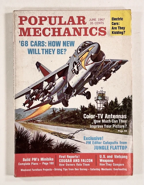 1967 JUN POPULAR MECHANICS Electric Cars VIETNAM WAR Color Television ...